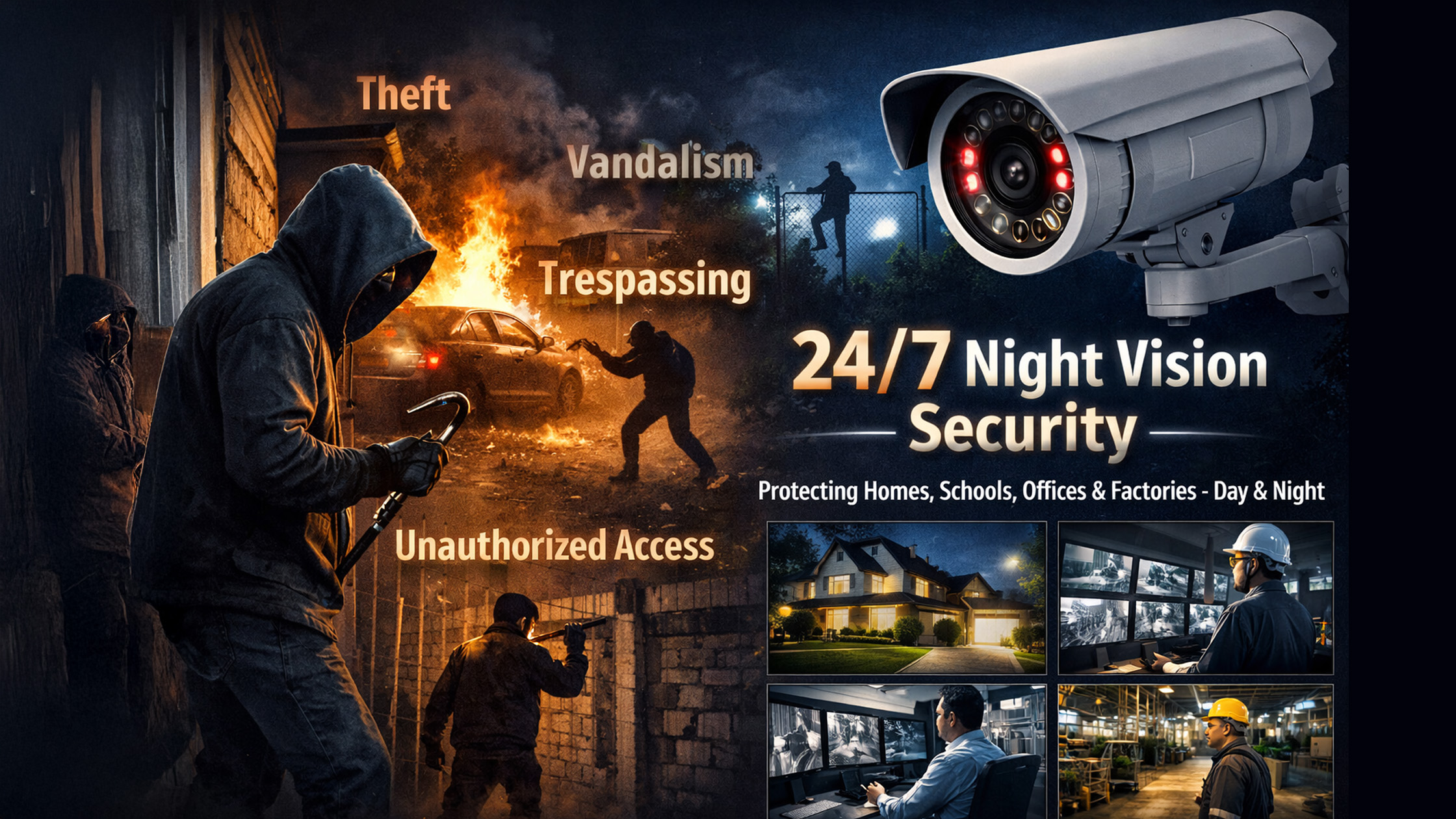 Why Night Vision CCTV Cameras Are Essential for 24/7 Security | GoLive