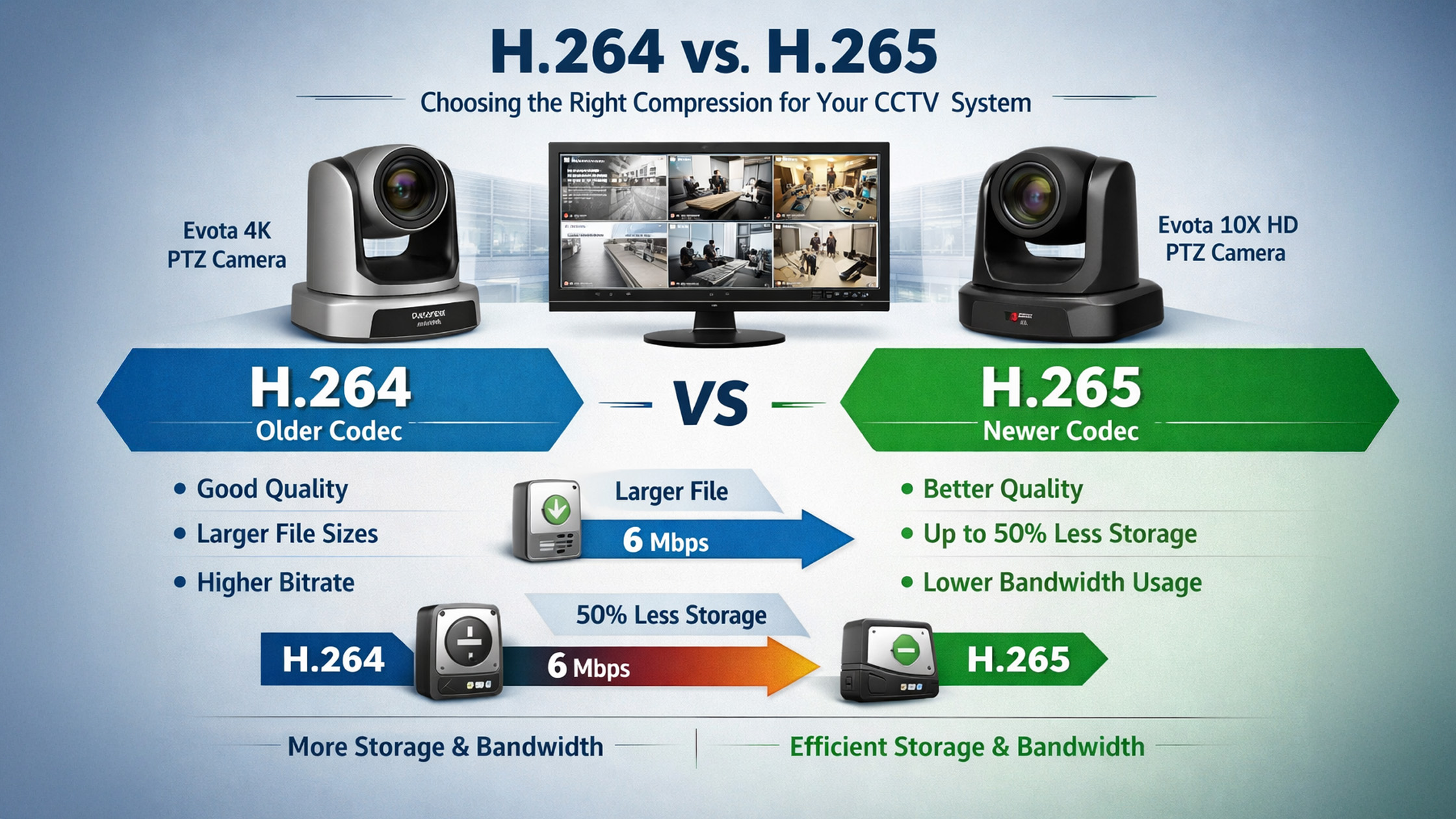 H.264 vs H.265 for CCTV | Evota 4K Cameras – GoLive eTechnologies