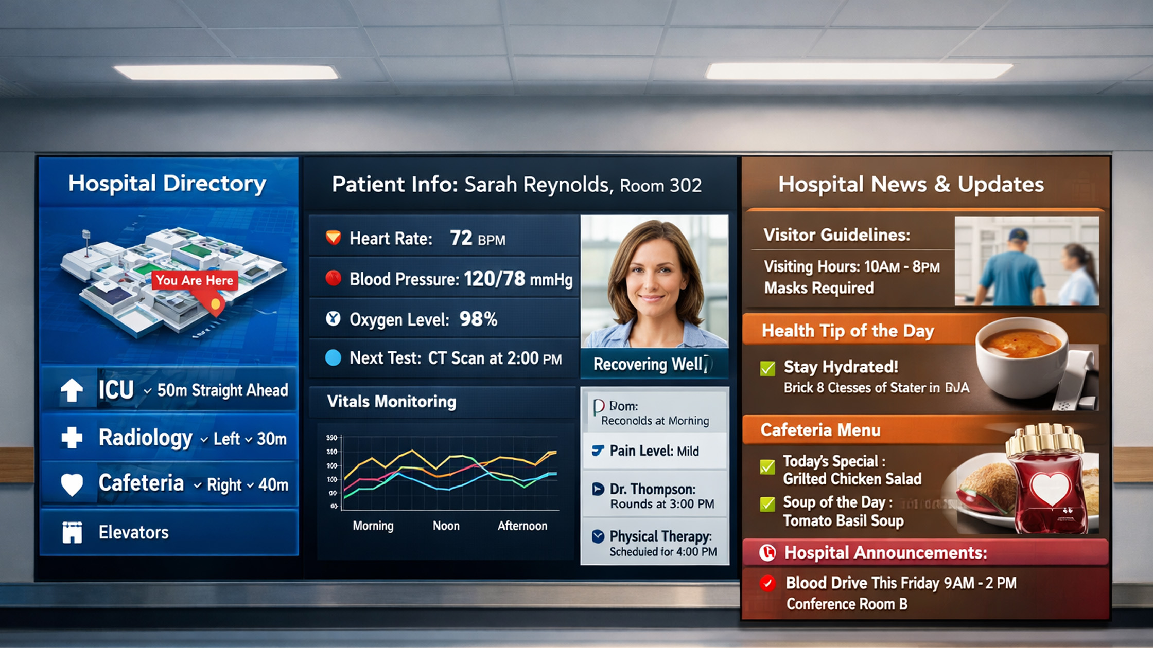 Hospital Digital Walls & Wayfinding Displays | GoLive eTechnologies