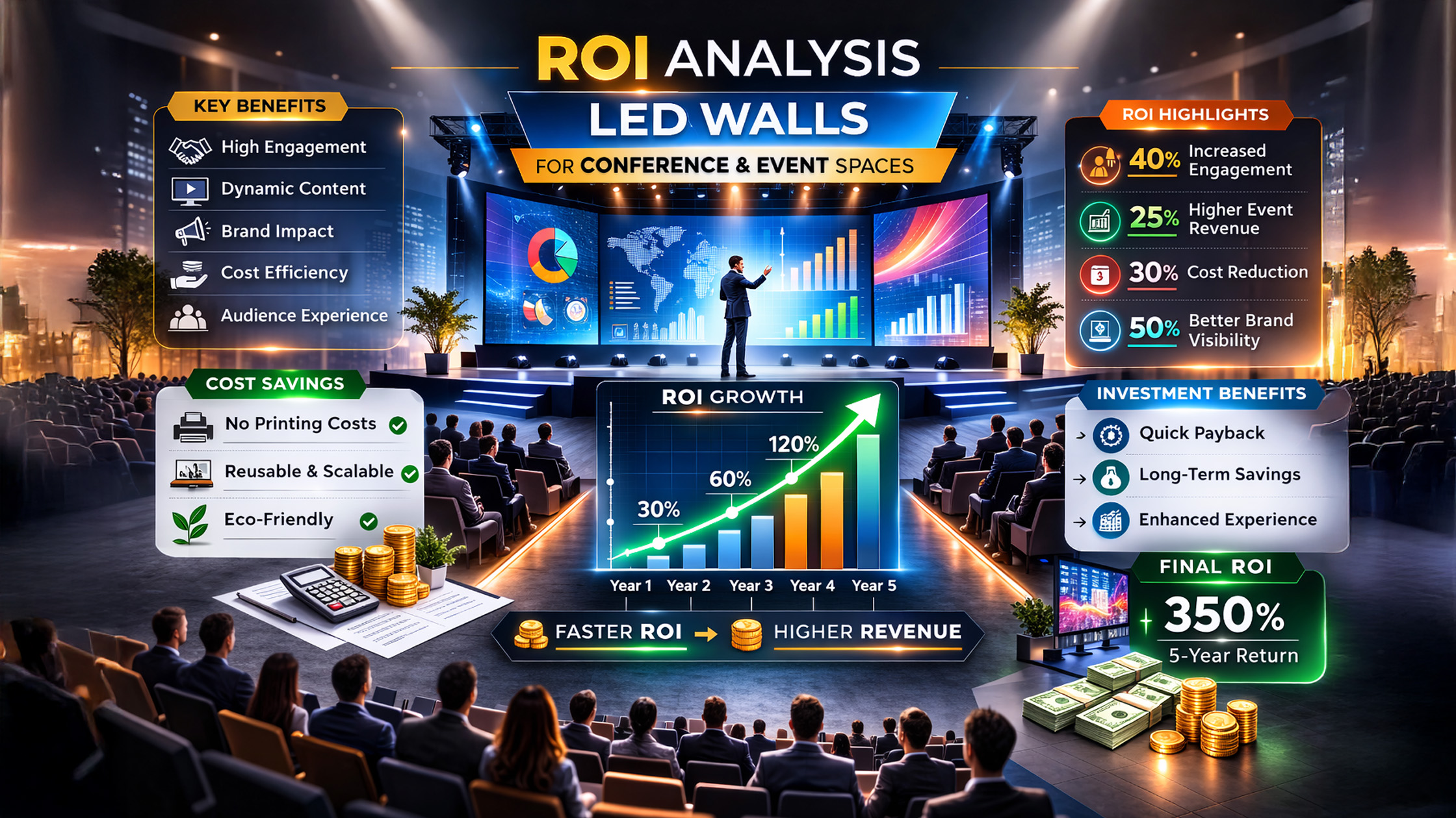 ROI Analysis of LED Walls for Conference Spaces | GoLive eTechnologies