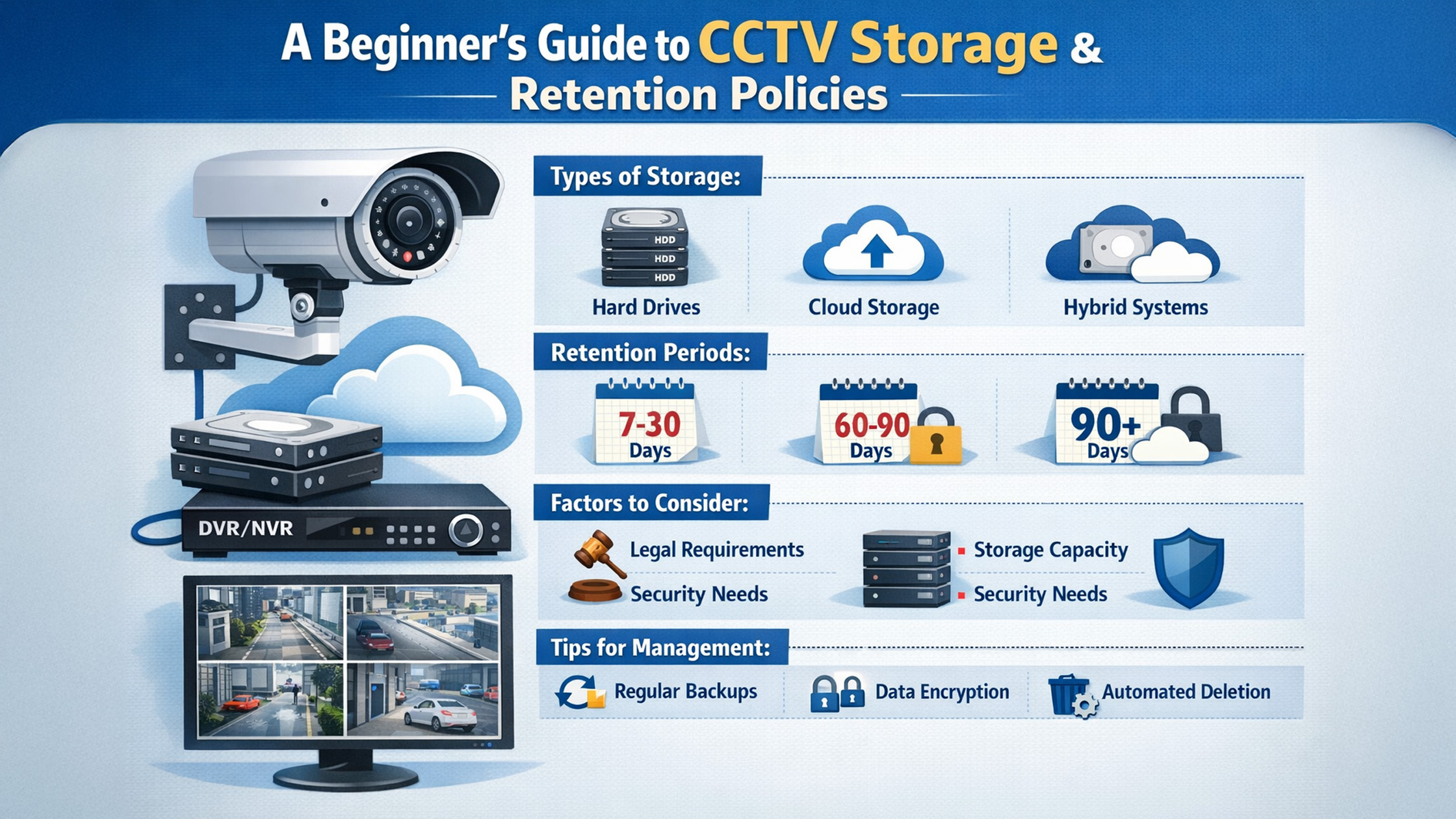 Beginner’s Guide to CCTV Storage & Retention Policies in India