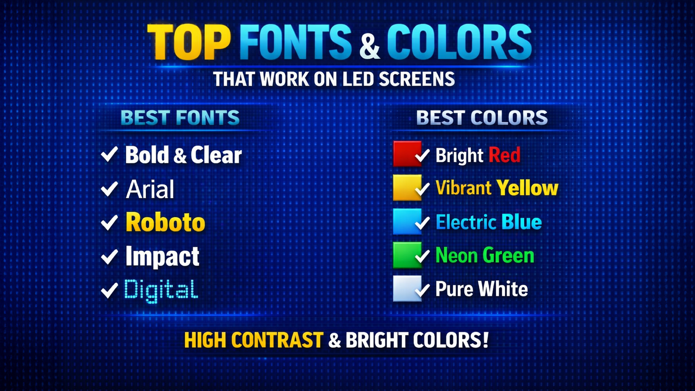 Top Fonts & Colors for LED Screens | GoLive eTechnologies