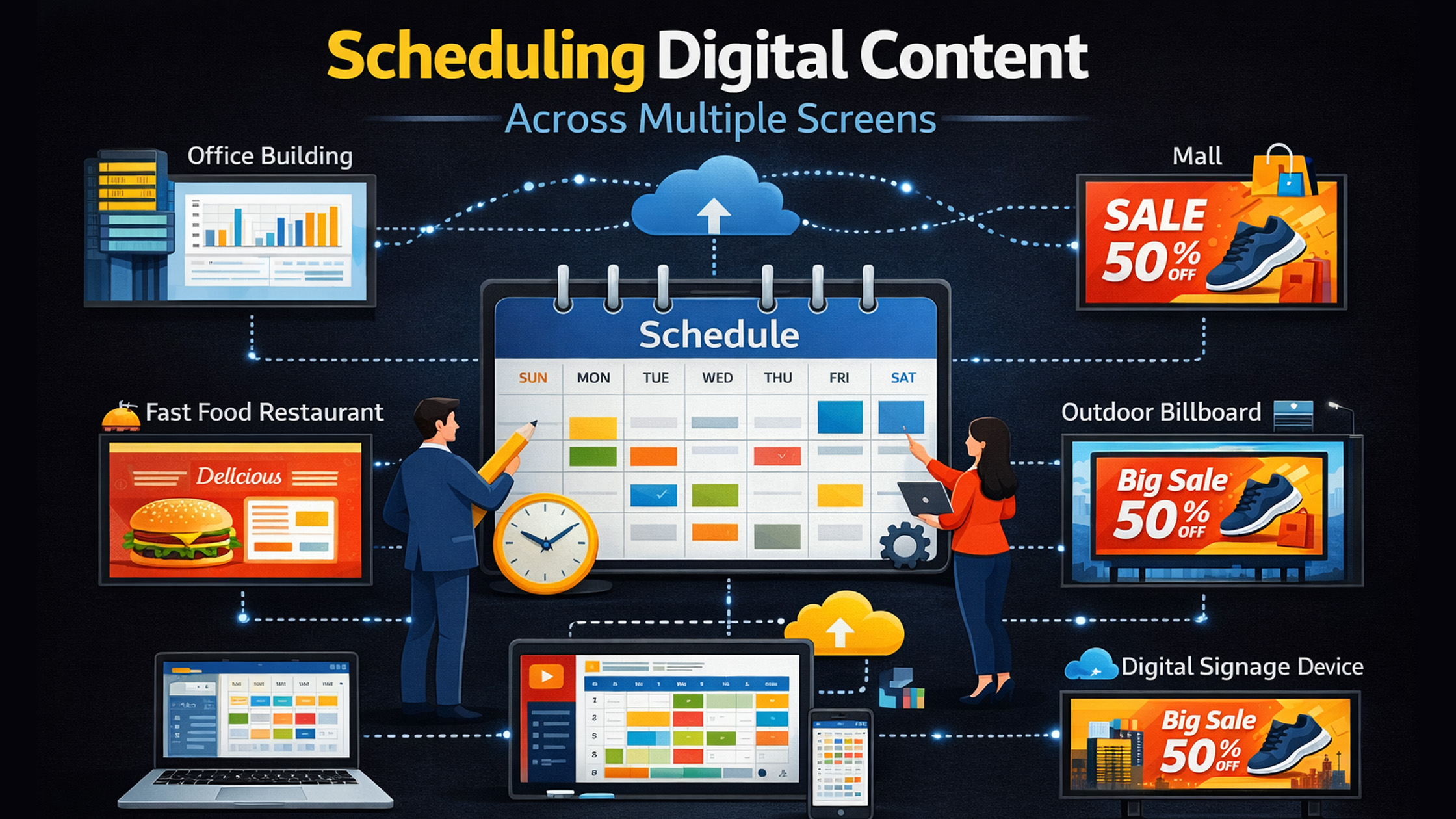 Scheduling Digital Content Across Multiple Screens | GoLive