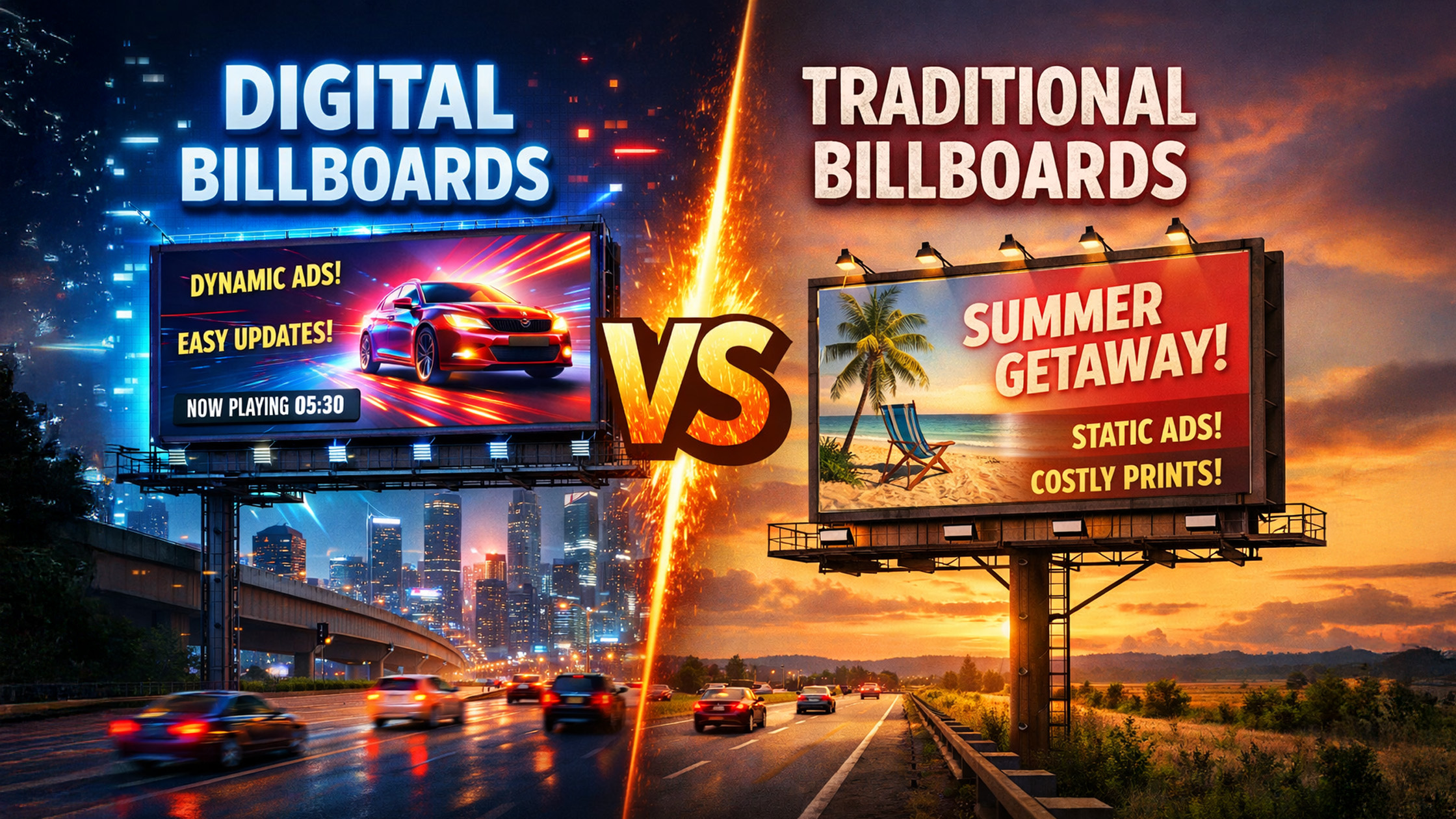 Digital vs Traditional Billboards | Smart Boards India