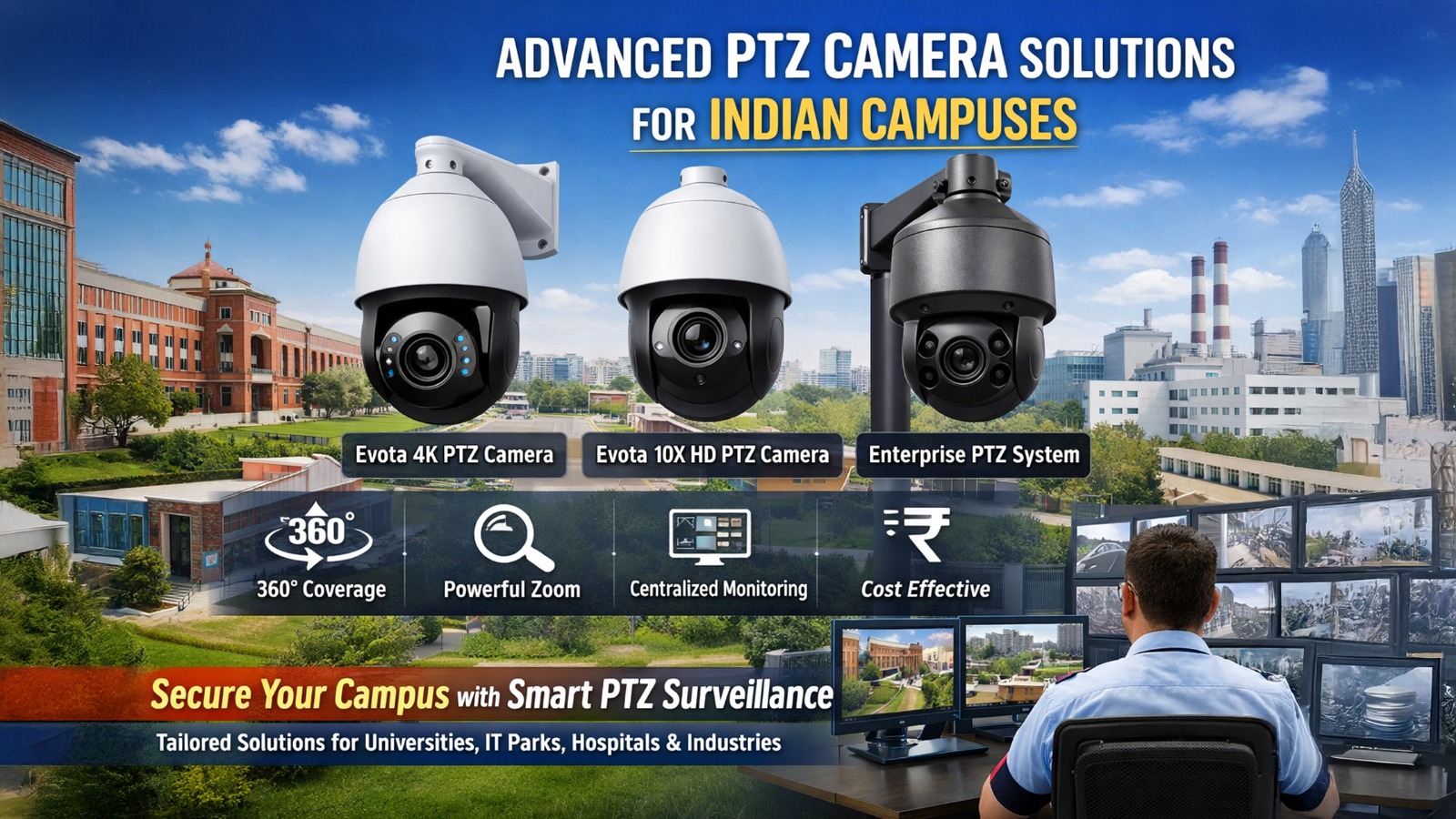 How to Use PTZ Cameras for Large Campus Surveillance | GoLive